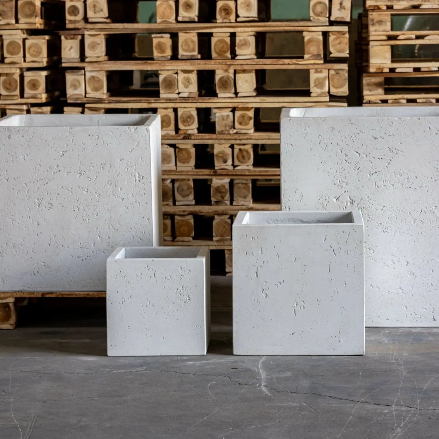 Large Concrete Square Planters Block Plant Pots