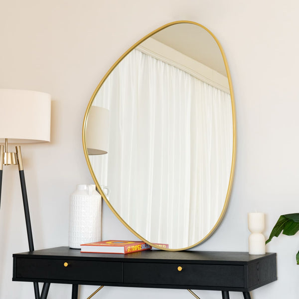 Organic Irregular Gold Framed Mirror 120x90cm