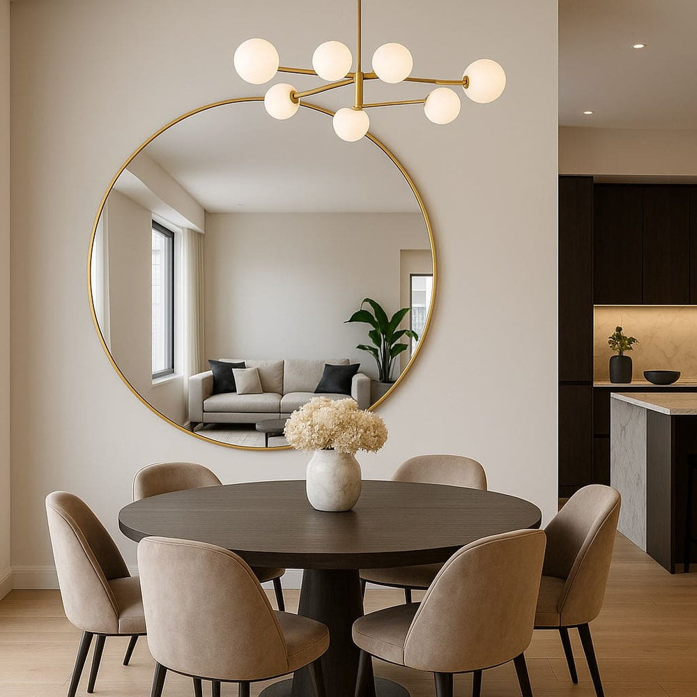 Extra Large Round Black Metal Circle Mirror 120cm